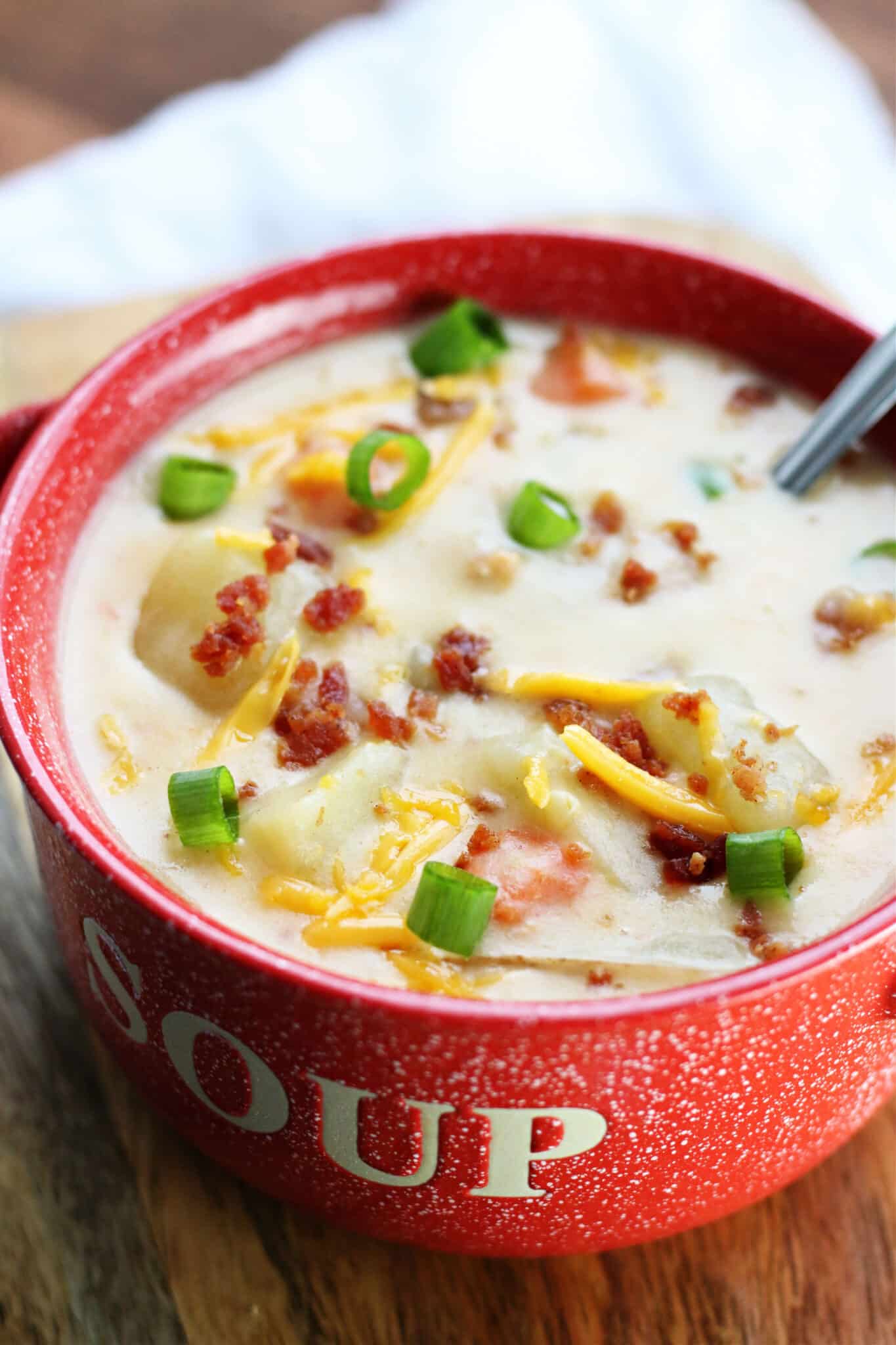 Outback Loaded Potato Soup - 365 Days of Slow Cooking and Pressure Cooking